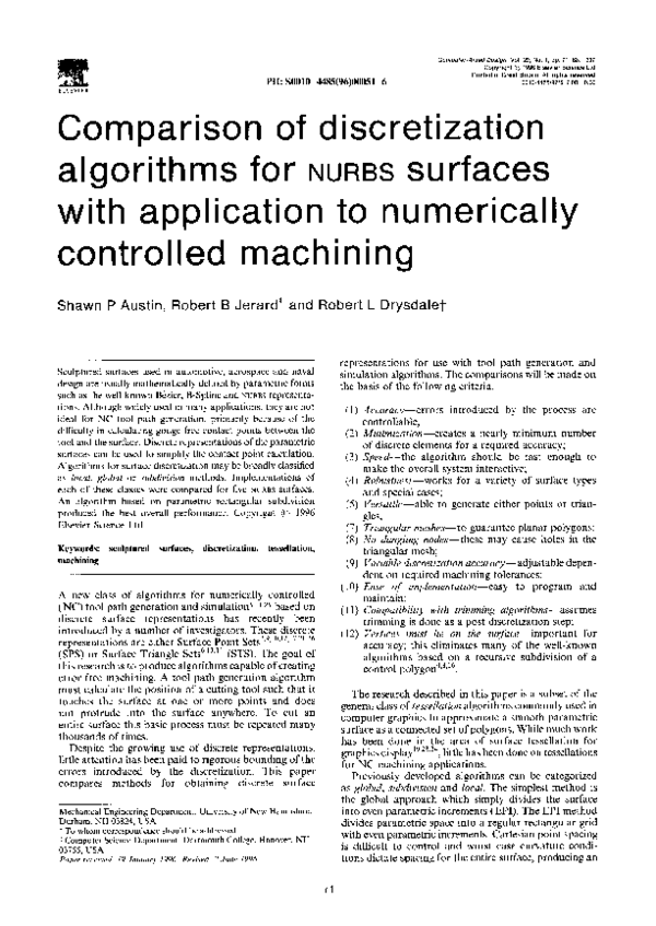 (PDF) Triangulating Trimmed NURBS Surfaces | Pierre Boulanger - Academia.edu