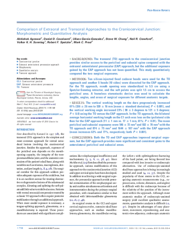 (PDF) Comparison of Extraoral and Transoral Approaches to the Craniocervical Junction ...