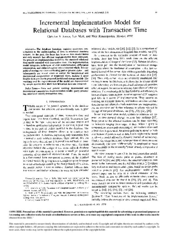 Pdf Incremental Implementation Model For Relational Databases With Transaction Time