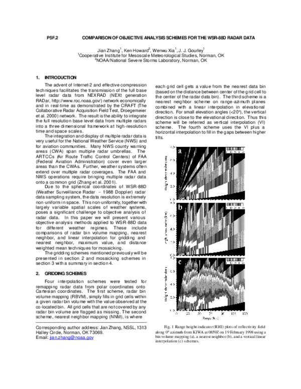 (PDF) Comparison of Objective Analysis Schemes for the WSR-88D Radar Data
