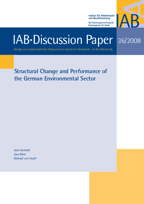 (PDF) Structural change and performance of the German environmental sector