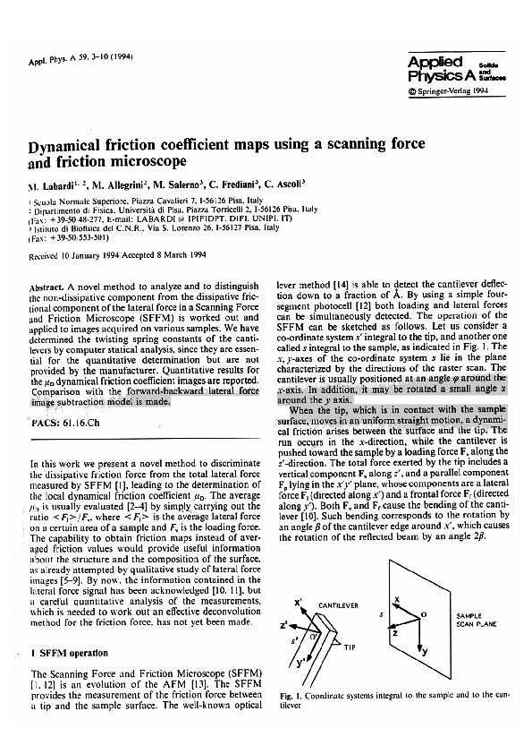 (PDF) Dynamical friction coefficient maps using a scanning force and ...