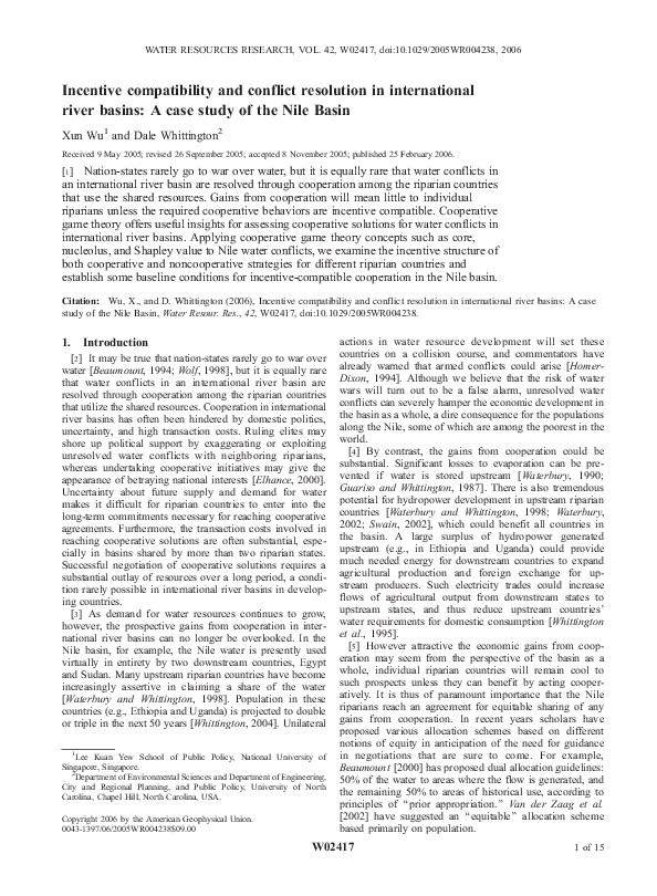 (PDF) Incentive compatibility and conflict resolution in international ...