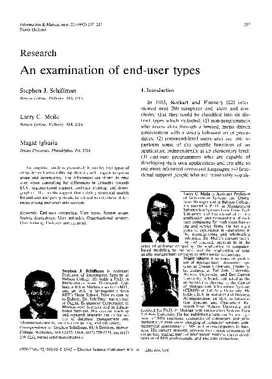 (PDF) An examination of end-user types