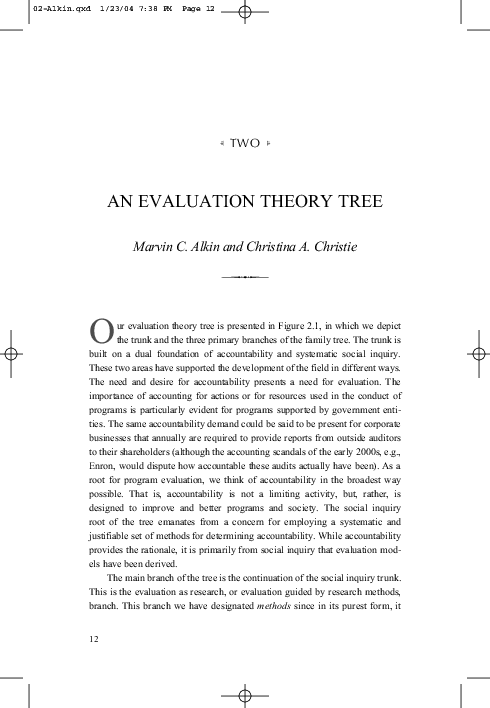 (PDF) AN EVALUATION THEORY TREE