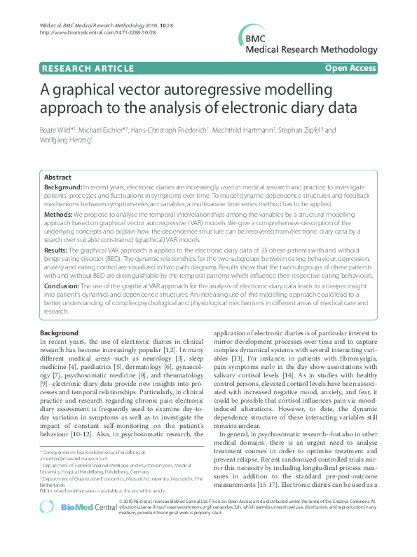 (PDF) A graphical vector autoregressive modelling approach to the ...