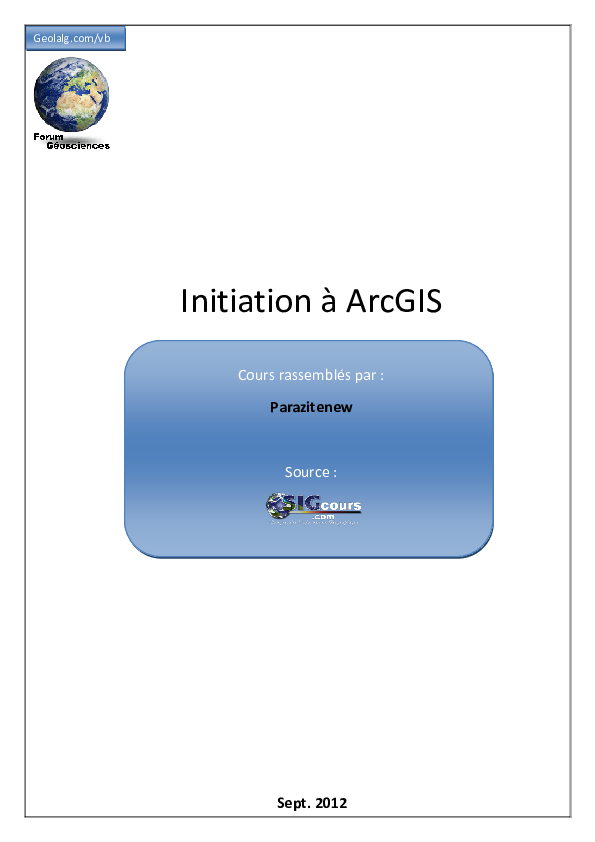 (PDF) Initiation à ArcGIS
