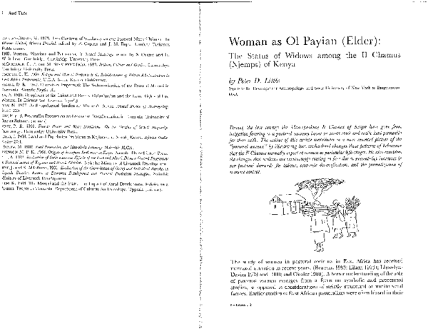 (PDF) Woman as Ol Payian (elder): The status of widows among the Il ...