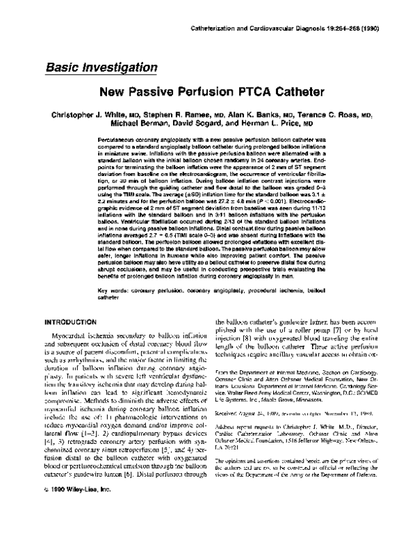 (PDF) New passive perfusion PTCA catheter