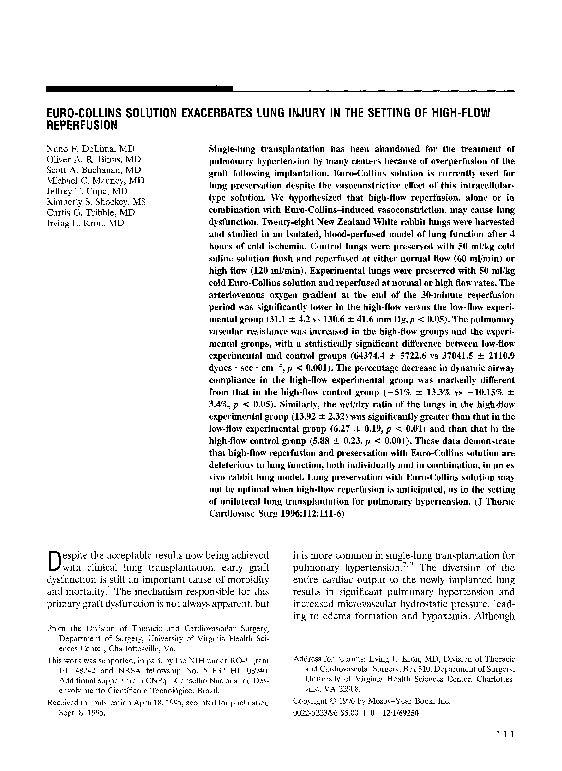 (PDF) Euro-collins solution exacerbates lung injury in the setting of ...