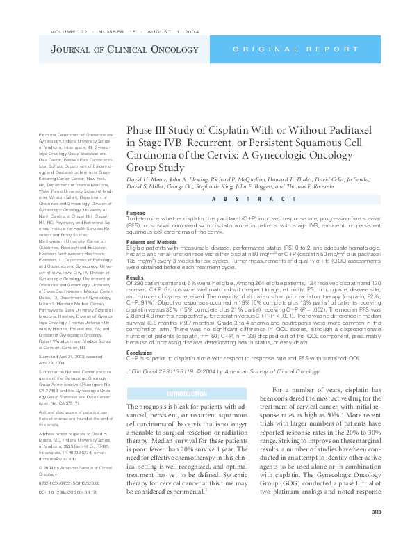 (PDF) Phase III Study of Cisplatin With or Without Paclitaxel in Stage ...