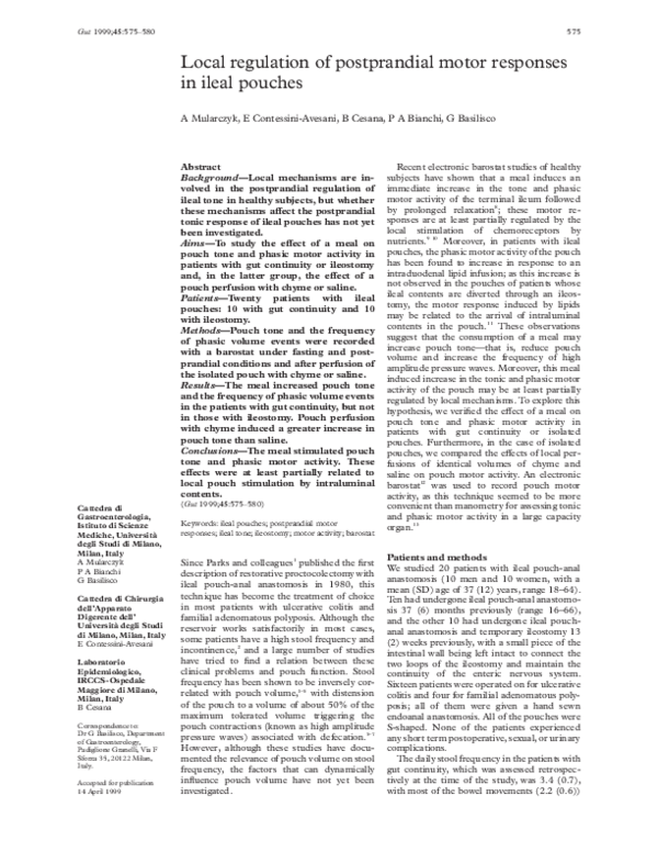 (PDF) Local regulation of postprandial motor responses in ileal pouches