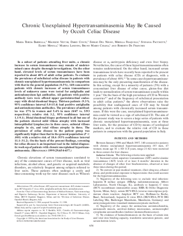 (PDF) Chronic unexplained hypertransaminasemia may be caused by occult ...