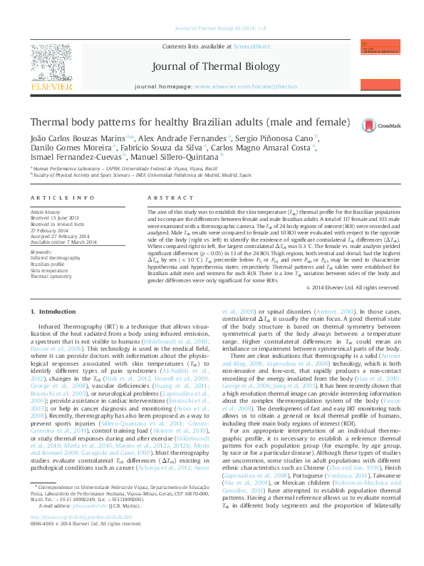 (PDF) Thermal body patterns for healthy Brazilian adults (male and female)