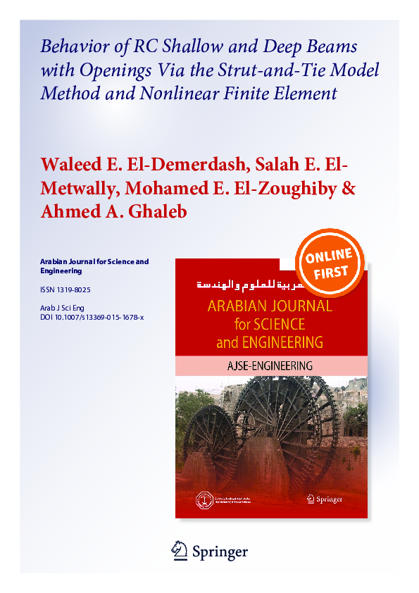 Pdf Behavior Of Rc Shallow And Deep Beams With Openings Via The Strut And Tie Model Method And