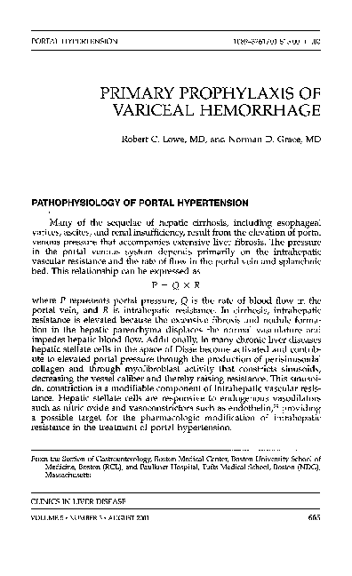 (PDF) Primary prophylaxis of variceal hemorrhage