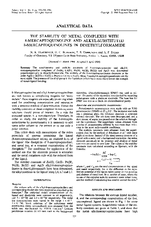 stability constants of metal ion complexes pdf