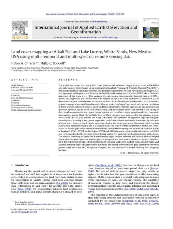 (PDF) Land cover mapping at Alkali Flat and Lake Lucero, White Sands ...