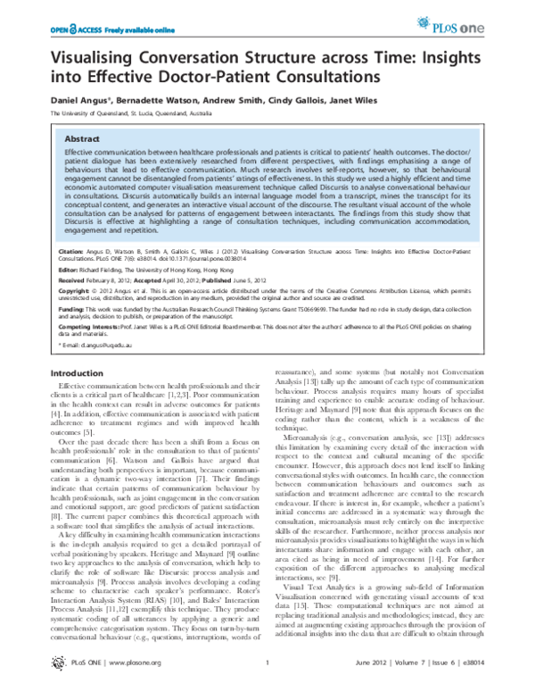 (PDF) Visualising Conversation Structure across Time: Insights into ...