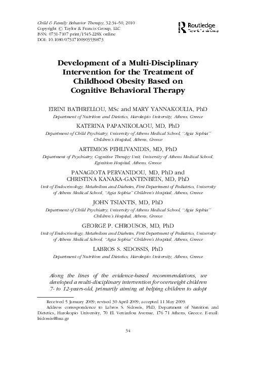 (PDF) Development of a Multi-Disciplinary Intervention for the ...