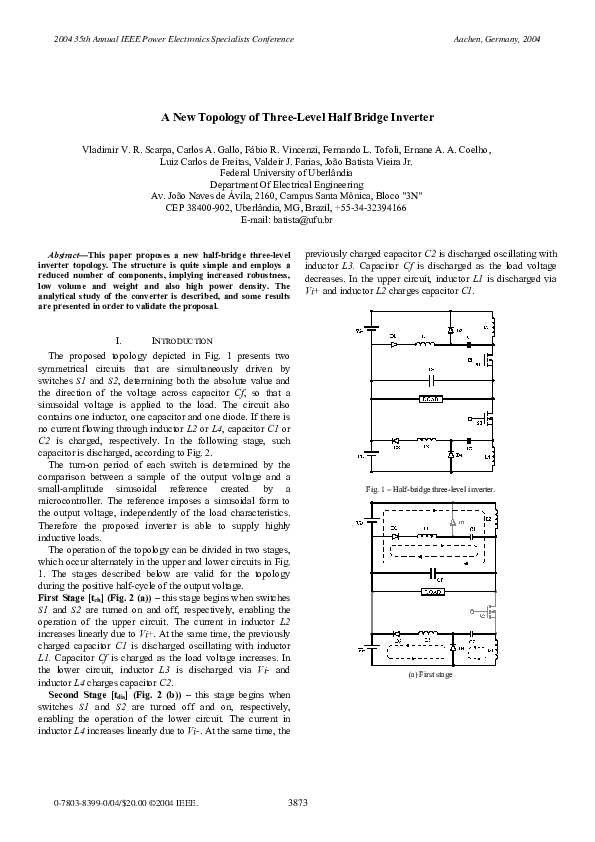 (PDF) A new topology of three-level half bridge inverter