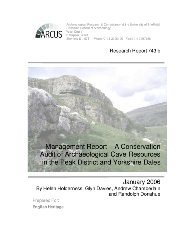 (PDF) Caves as Cultural Heritage: Research into the Impact of Limestone ...