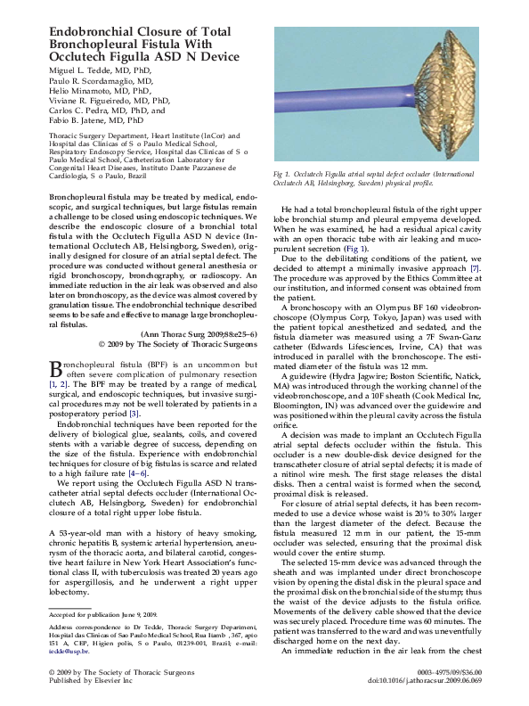 (PDF) Endobronchial Closure of Total Bronchopleural Fistula With ...