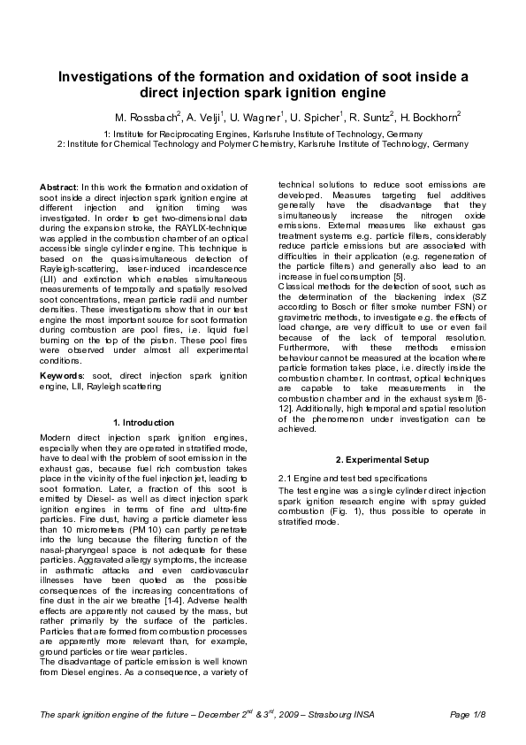 (PDF) Investigations of the Formation and Oxidation of Soot Inside a ...