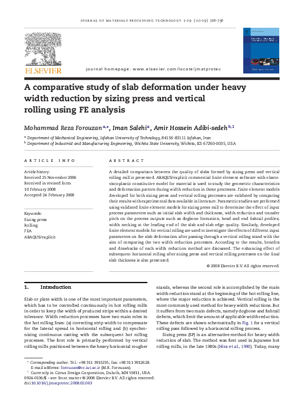 (PDF) A comparative study of slab deformation under heavy width ...