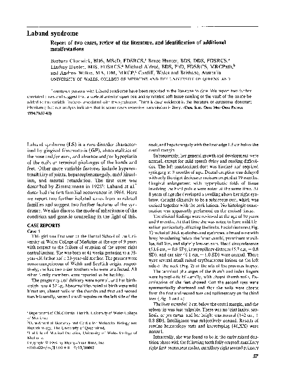 (PDF) Laband syndrome | Barbara Chadwick - Academia.edu