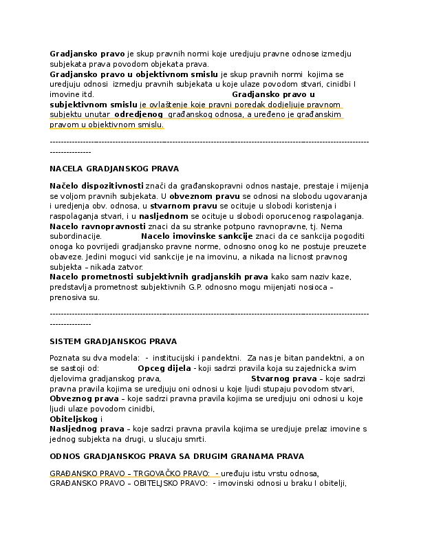 (DOC) GRADJANSKO PRAVO - skripta