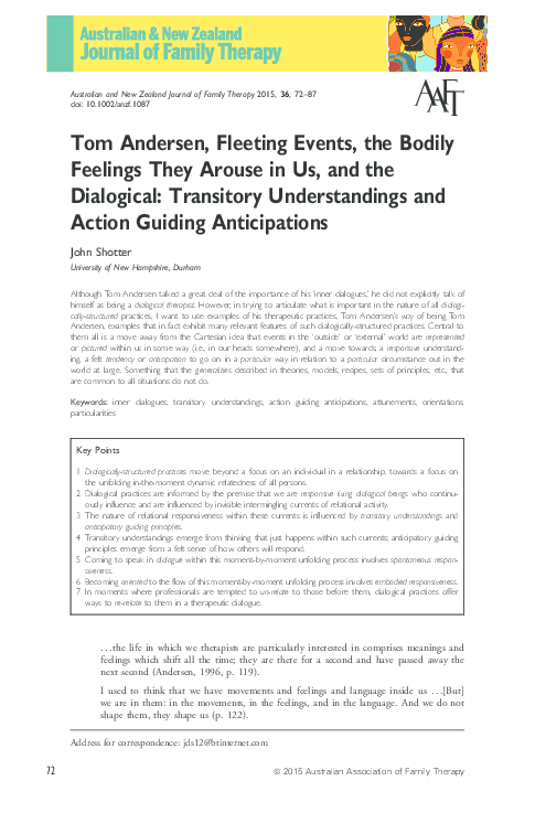 (PDF) Tom Andersen, Fleeting Events, the Bodily Feelings They Arouse in ...