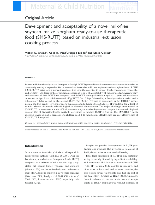 (PDF) Development and acceptability of a novel milk-free soybean-maize ...