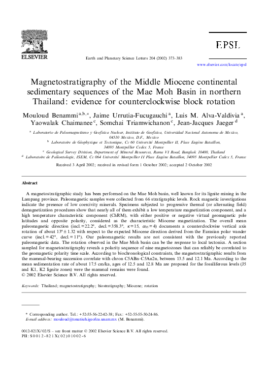 (PDF) Magnetostratigraphy of the Middle Miocene continental sedimentary ...