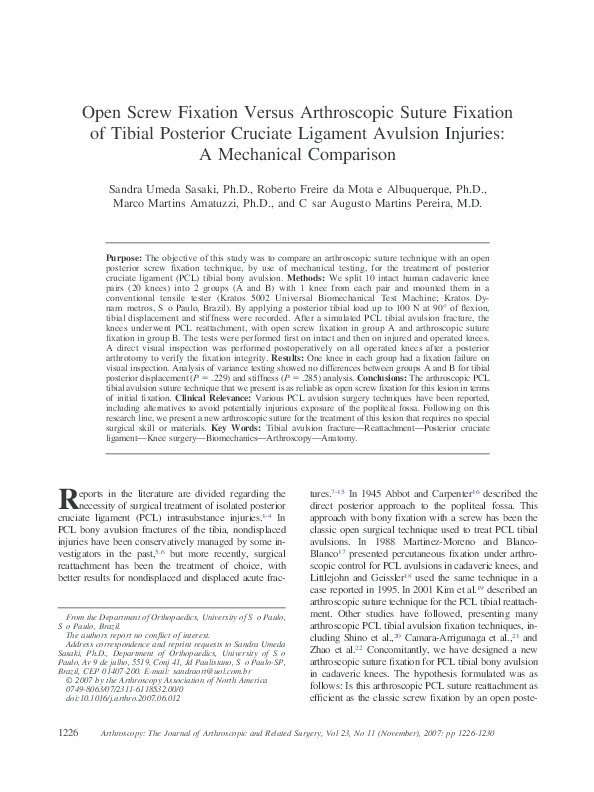 (PDF) Arthroscopic Fixation of Osteochondral Avulsion Fracture of the ...