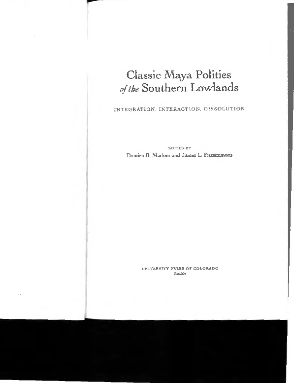 Conceptualizing the Spatial Dimensions of Classic Maya States: Polity ...