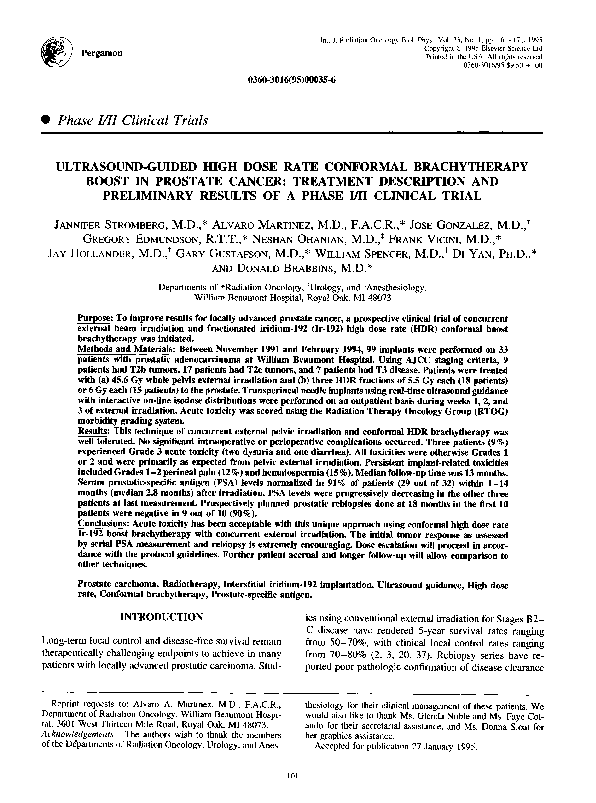 (PDF) Ultrasound-guided high dose rate conformal brachytherapy boost in ...