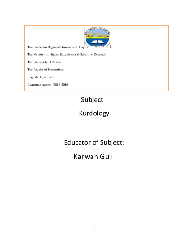 (PDF) Kurdology