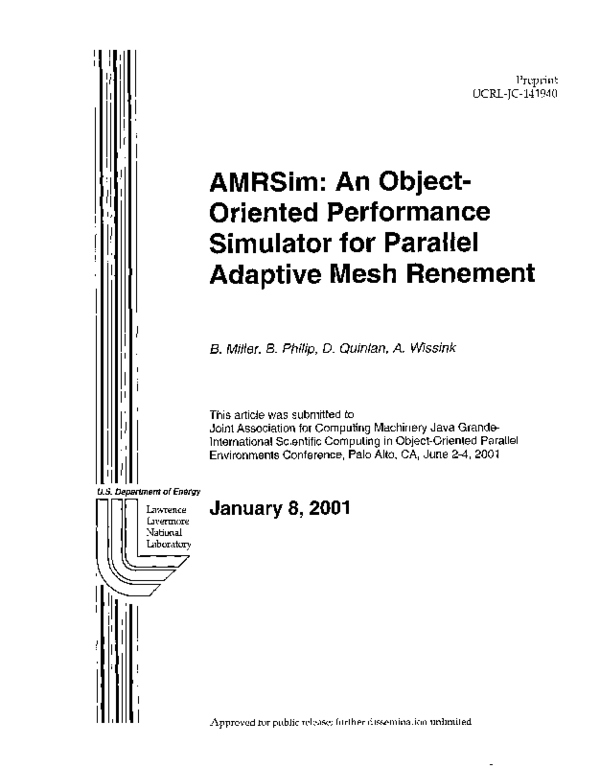 (PDF) AMRSim: an object-oriented performance simulator for parallel adaptive mesh refinement