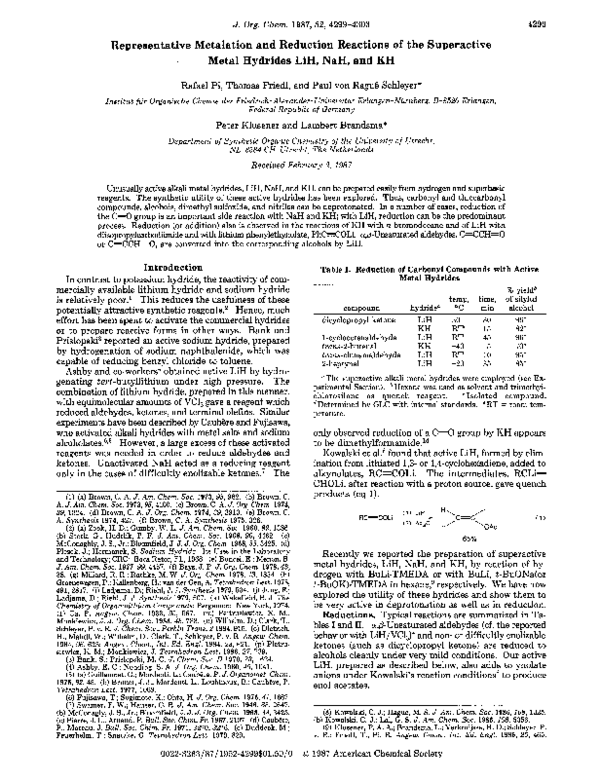 (PDF) Representative metalation and reduction reactions of the ...
