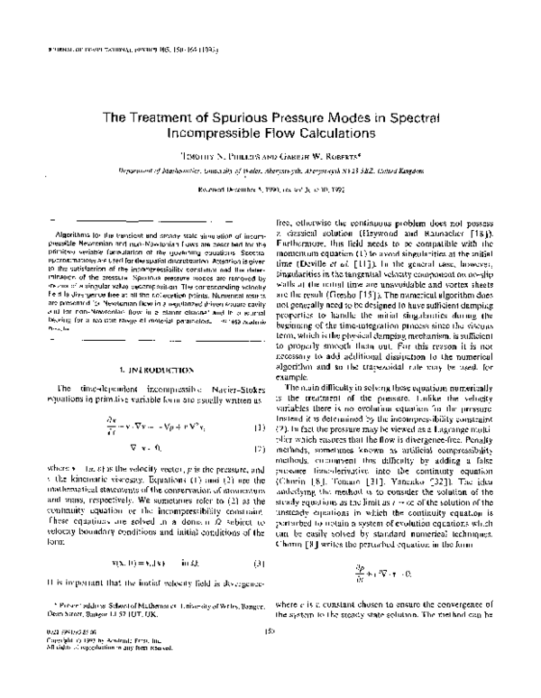 (PDF) The Treatment of Spurious Pressure Modes in Spectral ...