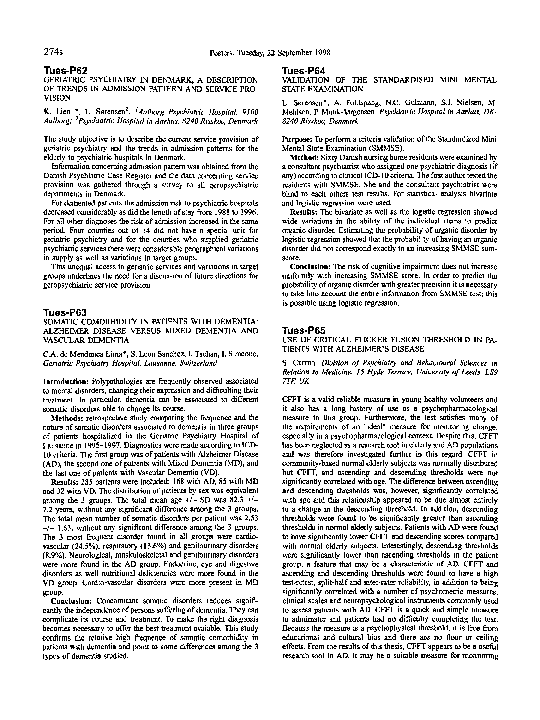 (PDF) Validation of the Standardised Mini Mental State Examination ...