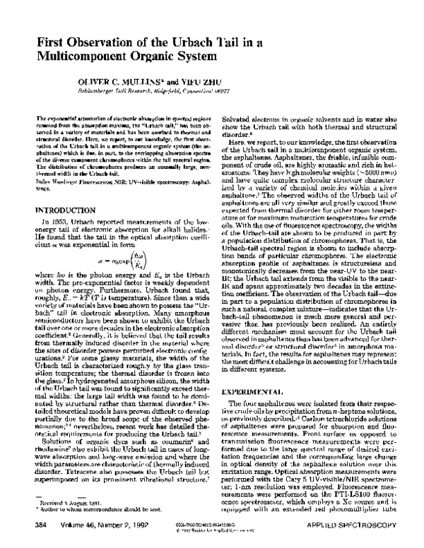 (PDF) First Observation of the Urbach Tail in a Multicomponent Organic ...