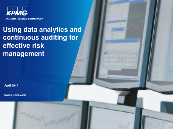 (PDF) Using data analytics and continuous auditing for effective risk management