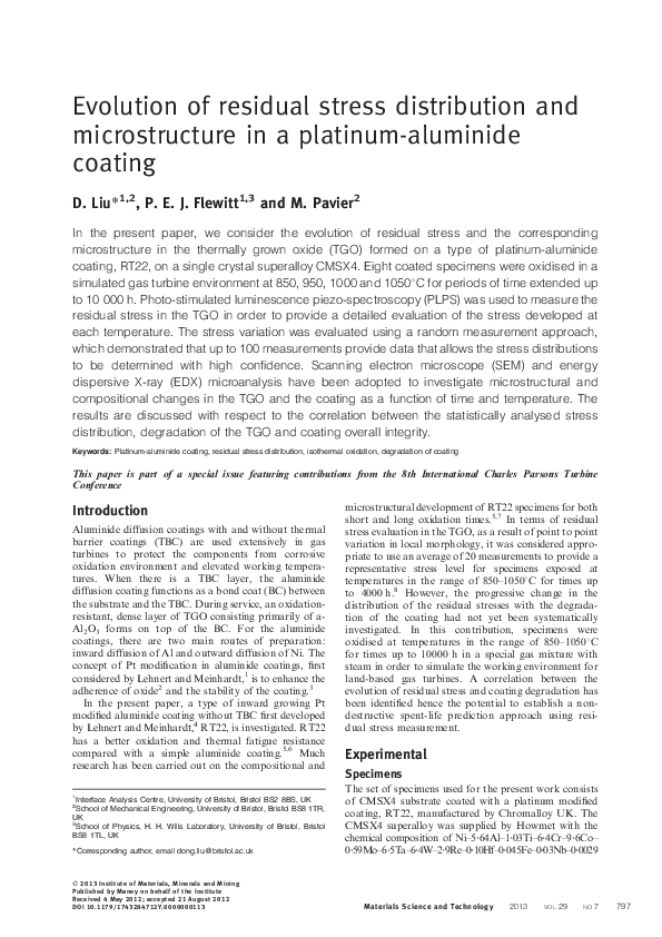 (PDF) Evolution of residual stress distribution and microstructure in a ...
