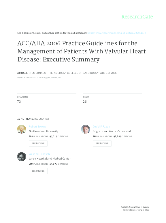 (PDF) ACC/AHA 2006 Practice Guidelines for the Management of Patients ...