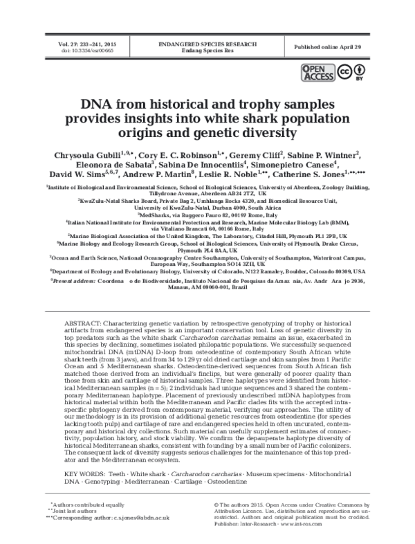 (PDF) DNA from historical and trophy samples provides insights into ...