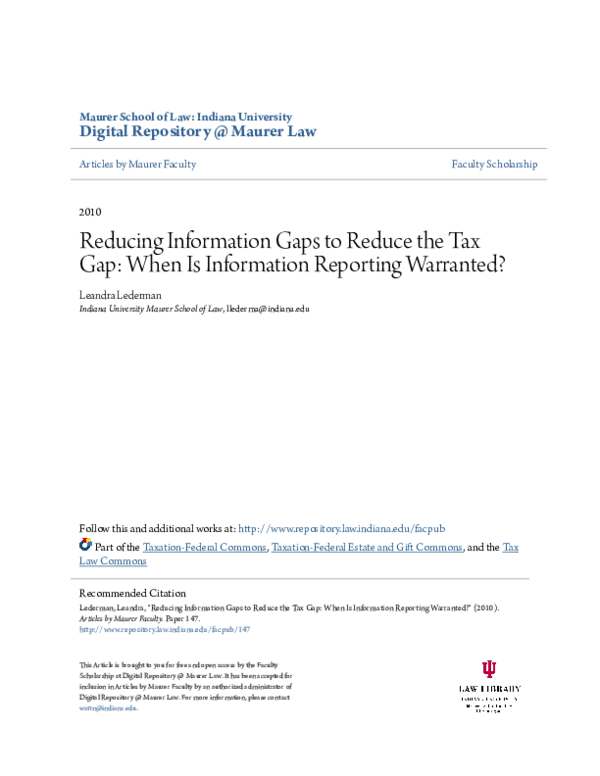 (PDF) Reducing Information Gaps to Reduce the Tax Gap: When Is ...