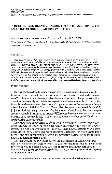 (PDF) Structure and relative stabilities of isomers of C2H2N+: an ab ...