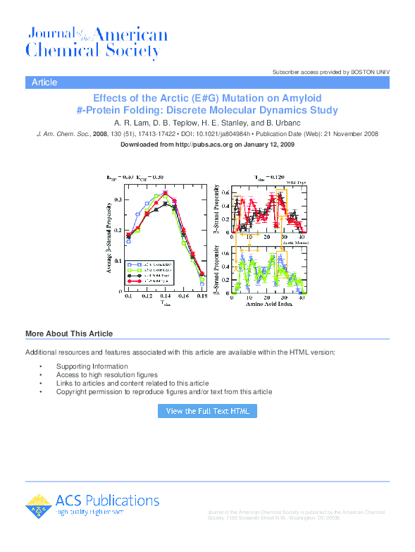 (PDF) Effects of the Arctic (E22→ G) mutation on amyloid β-protein ...